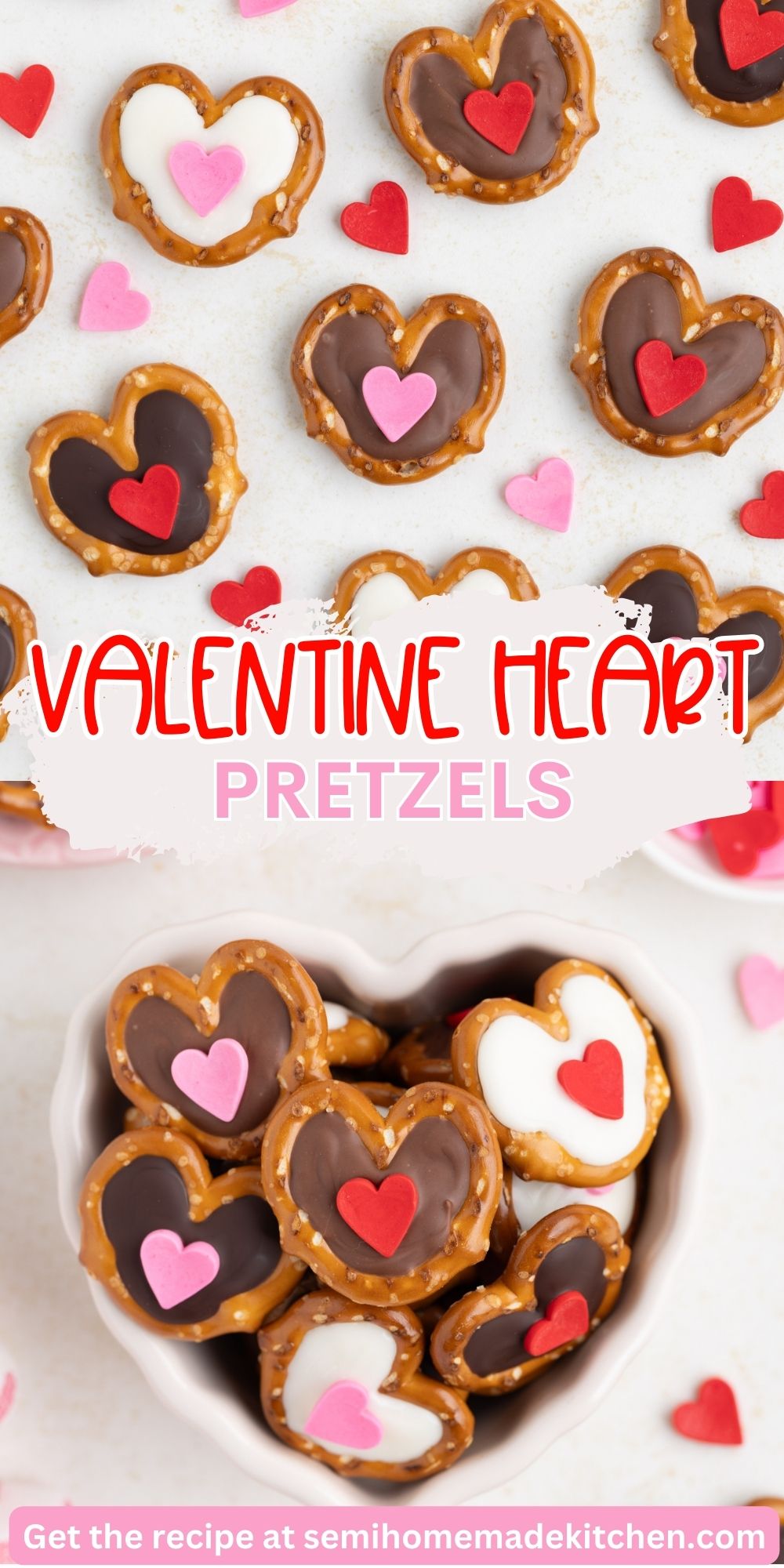 Valentine Heart Pretzels - Easy No-Bake Gift - Semi Homemade Kitchen