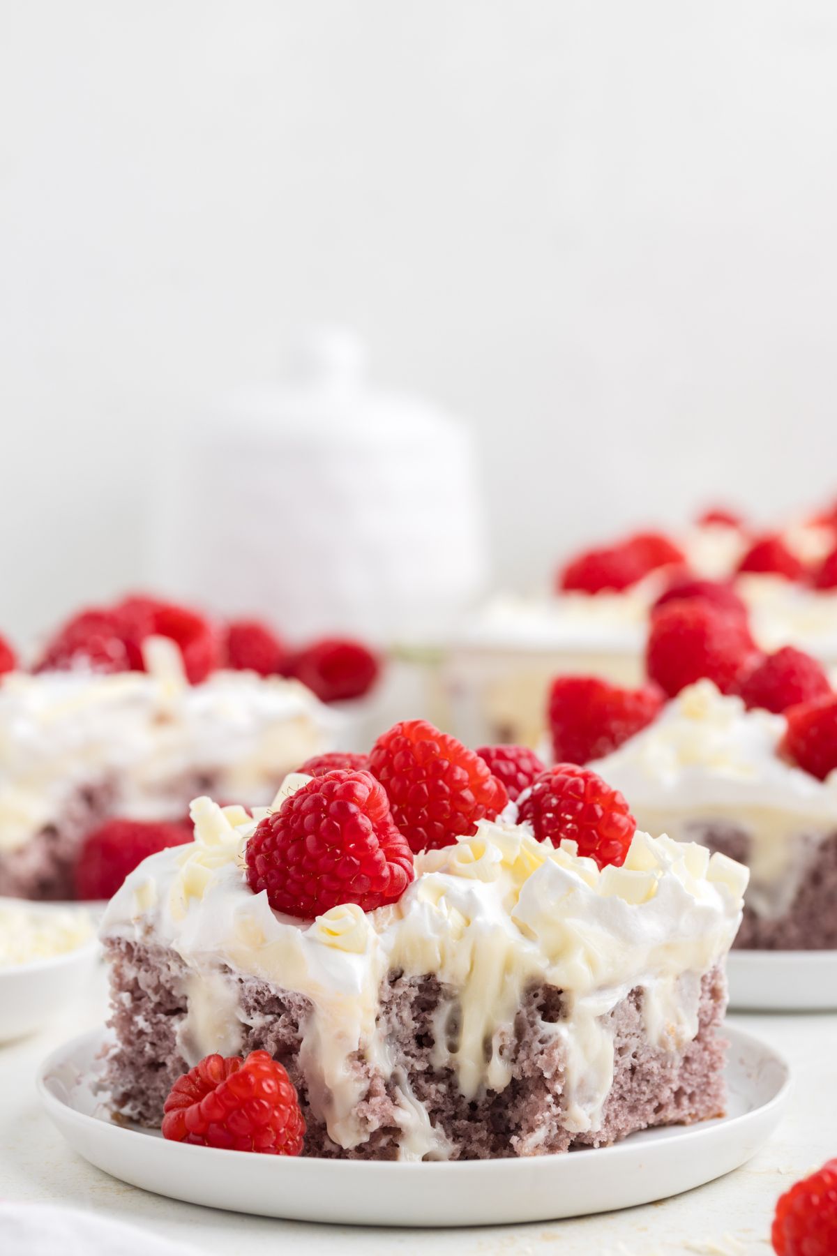 White Chocolate Raspberry Poke Cake - Semi Homemade Kitchen