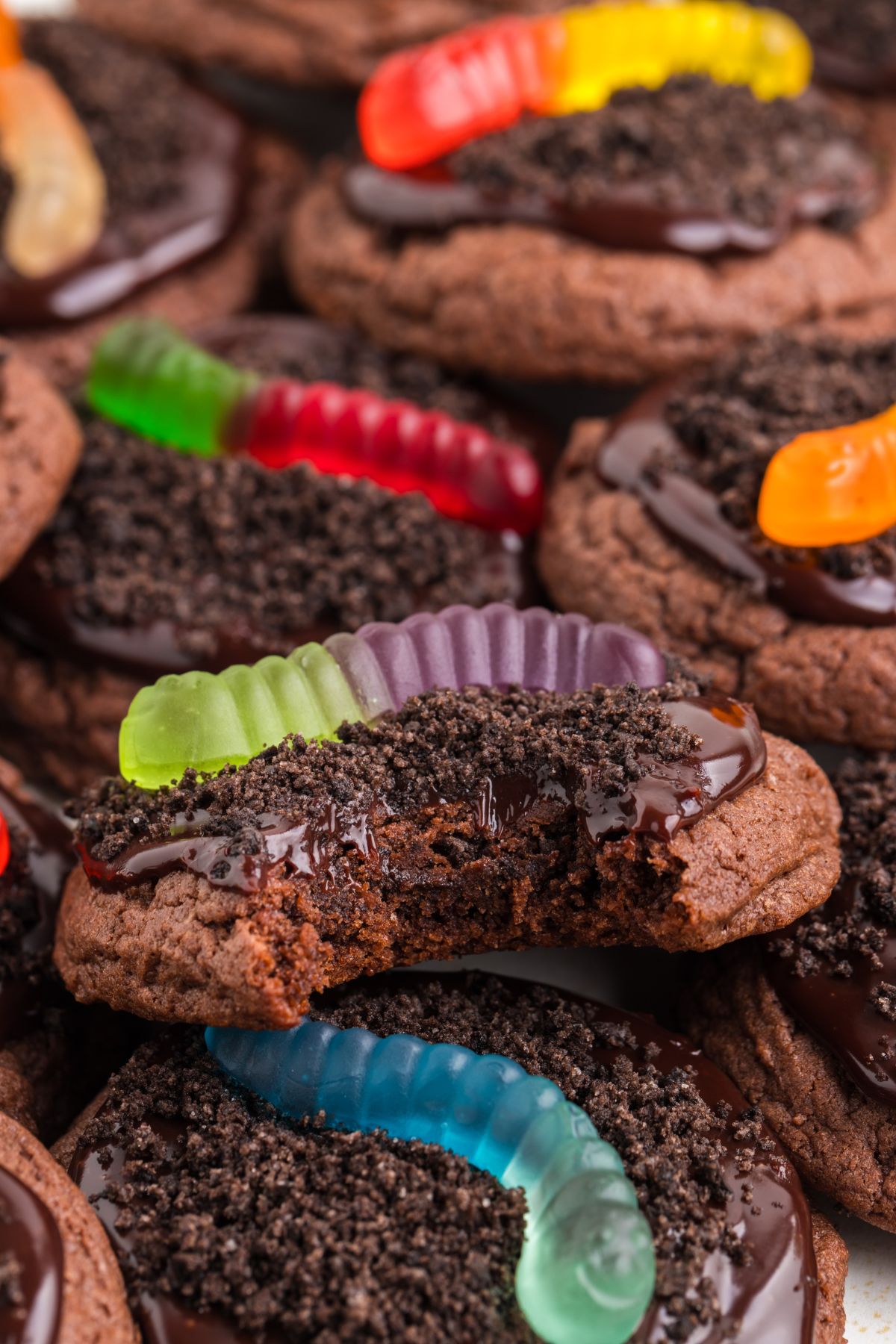 Dirt and Worm Cake Mix Cookies - Semi Homemade Kitchen