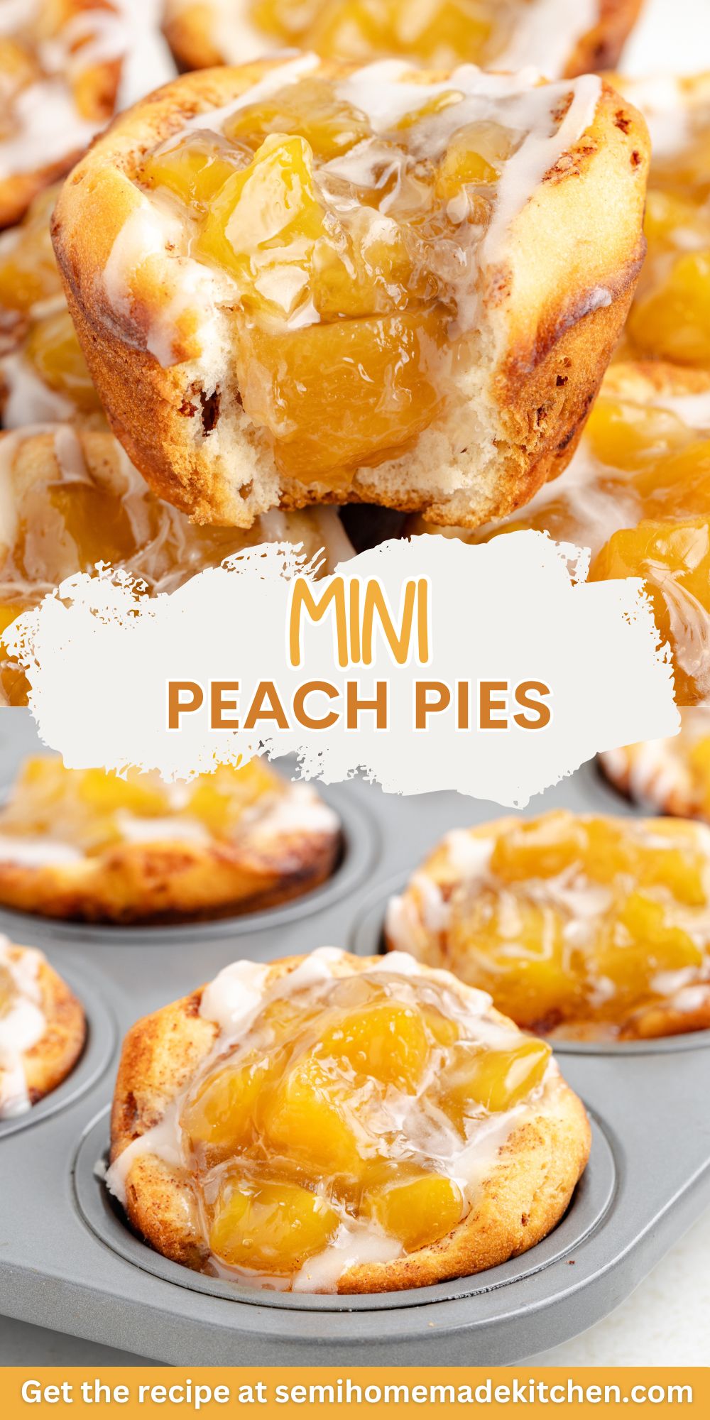 Two Ingredient Mini Peach Pies - Semi Homemade Kitchen