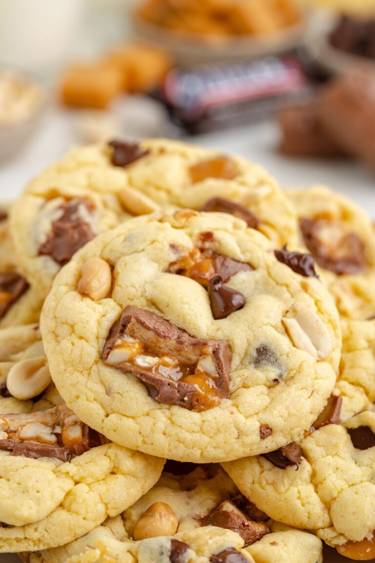 Snickers Cake Mix Cookies - Semi Homemade Kitchen