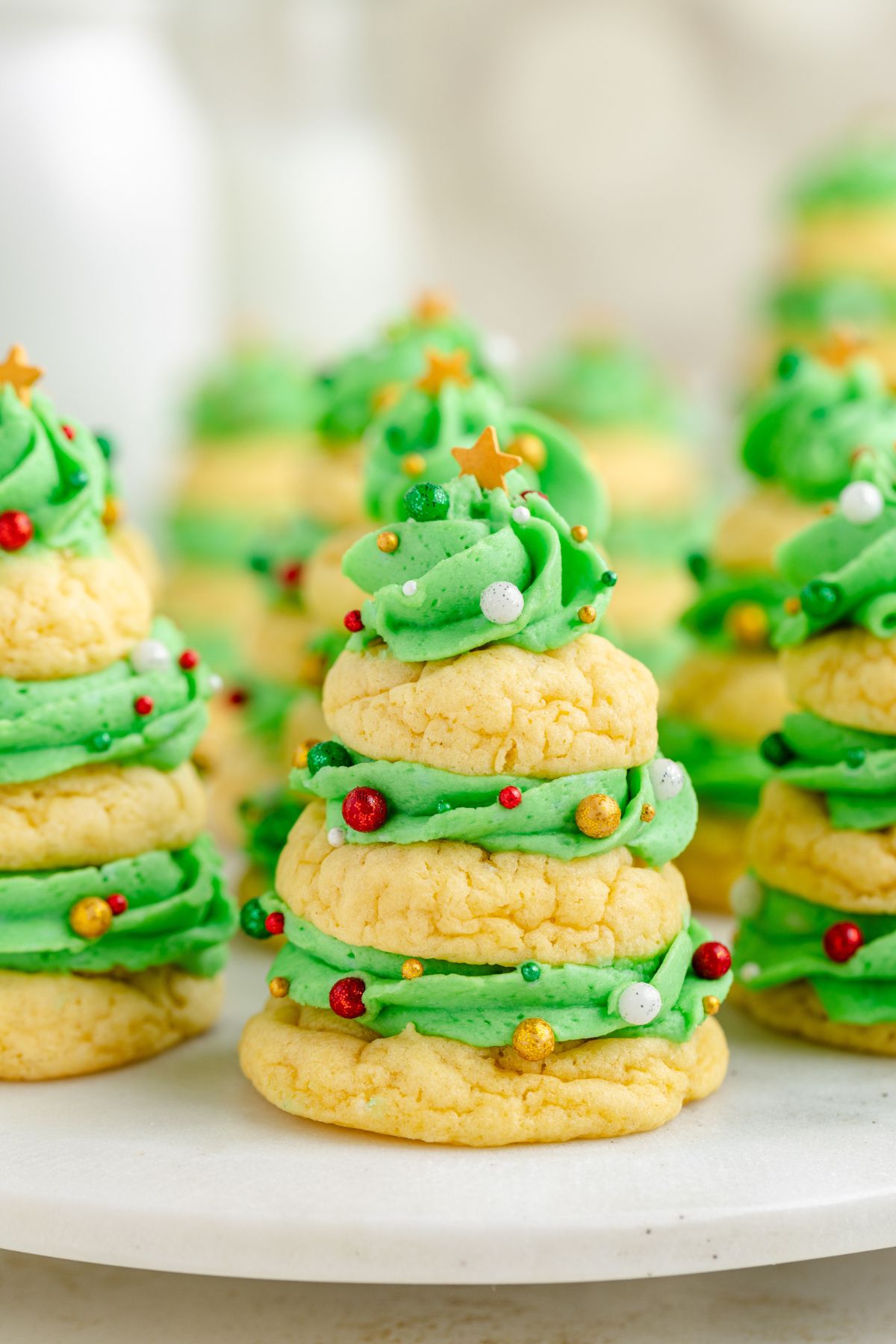 Christmas Tree Stacked Cookies - Semi Homemade Kitchen