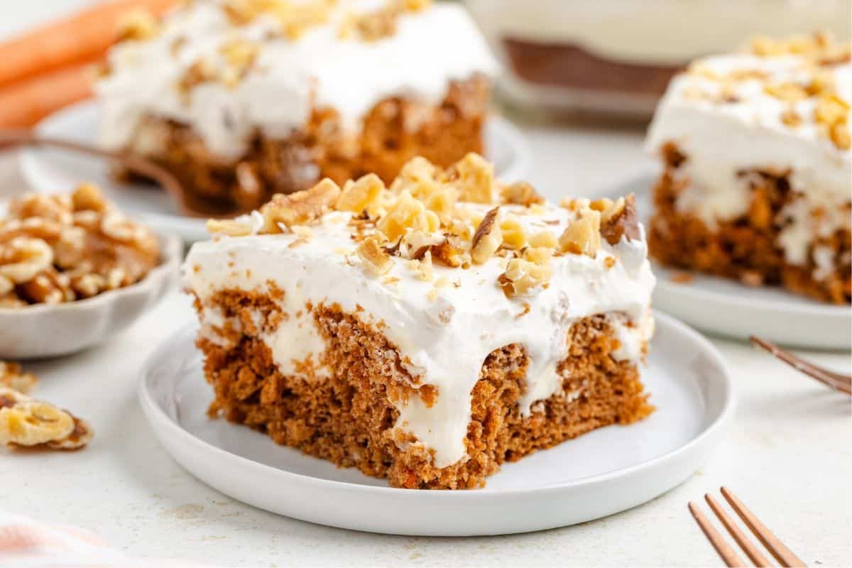 Easy Carrot Poke Cake - Semi Homemade Kitchen