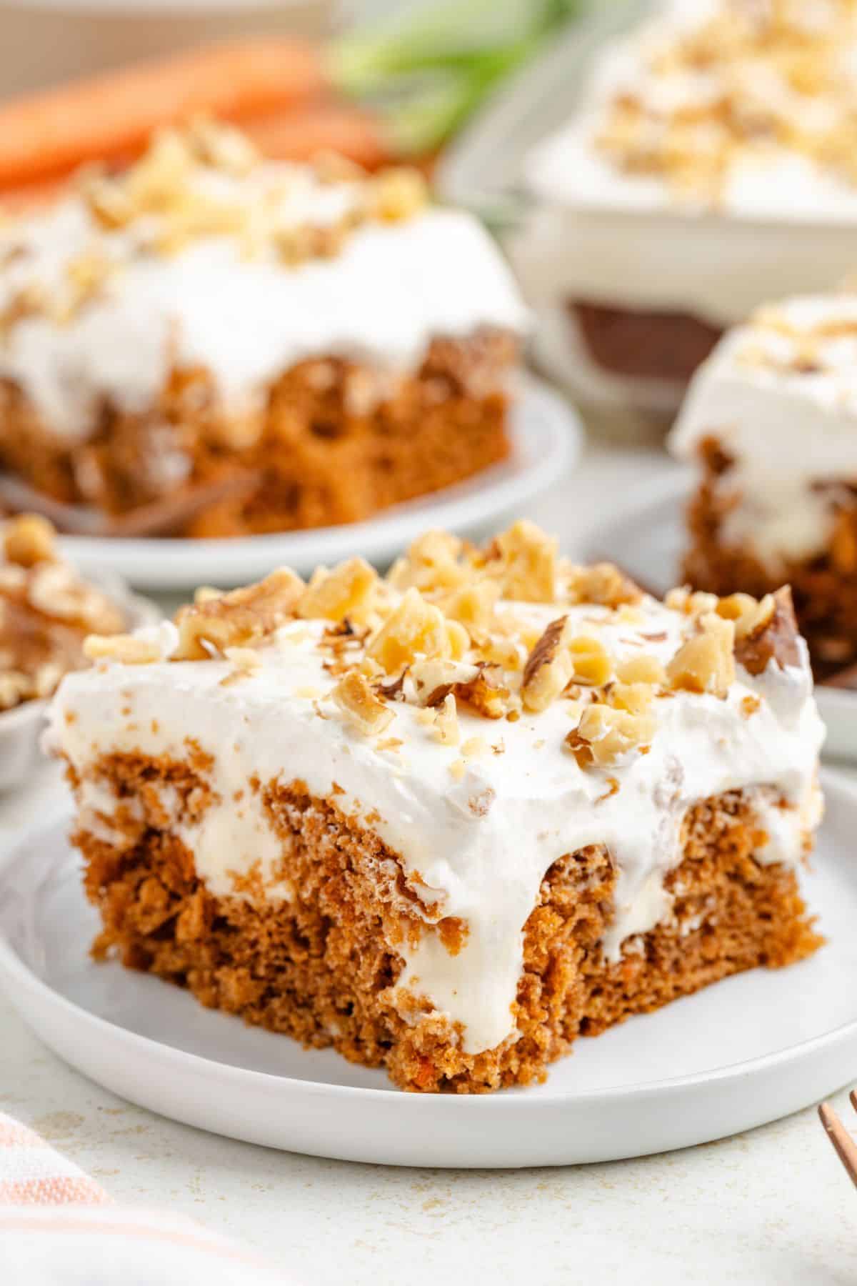 Easy Carrot Poke Cake - Semi Homemade Kitchen