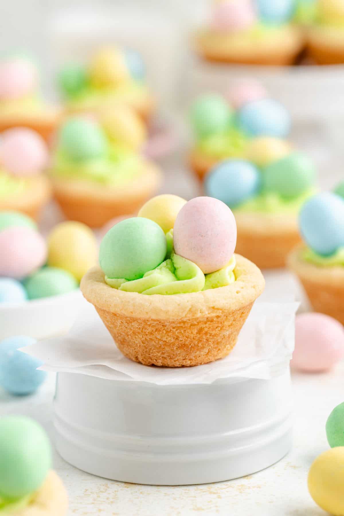 Easter Basket Cookie Cups - Semi Homemade Kitchen