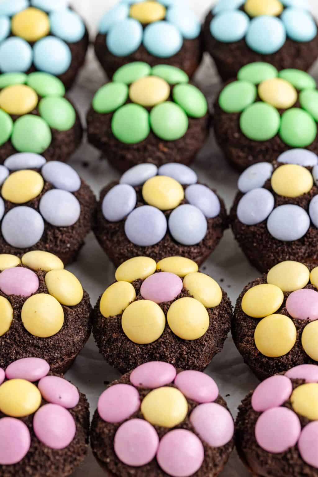 Easy Flower Brownies with Brownie Mix - Semi Homemade Kitchen