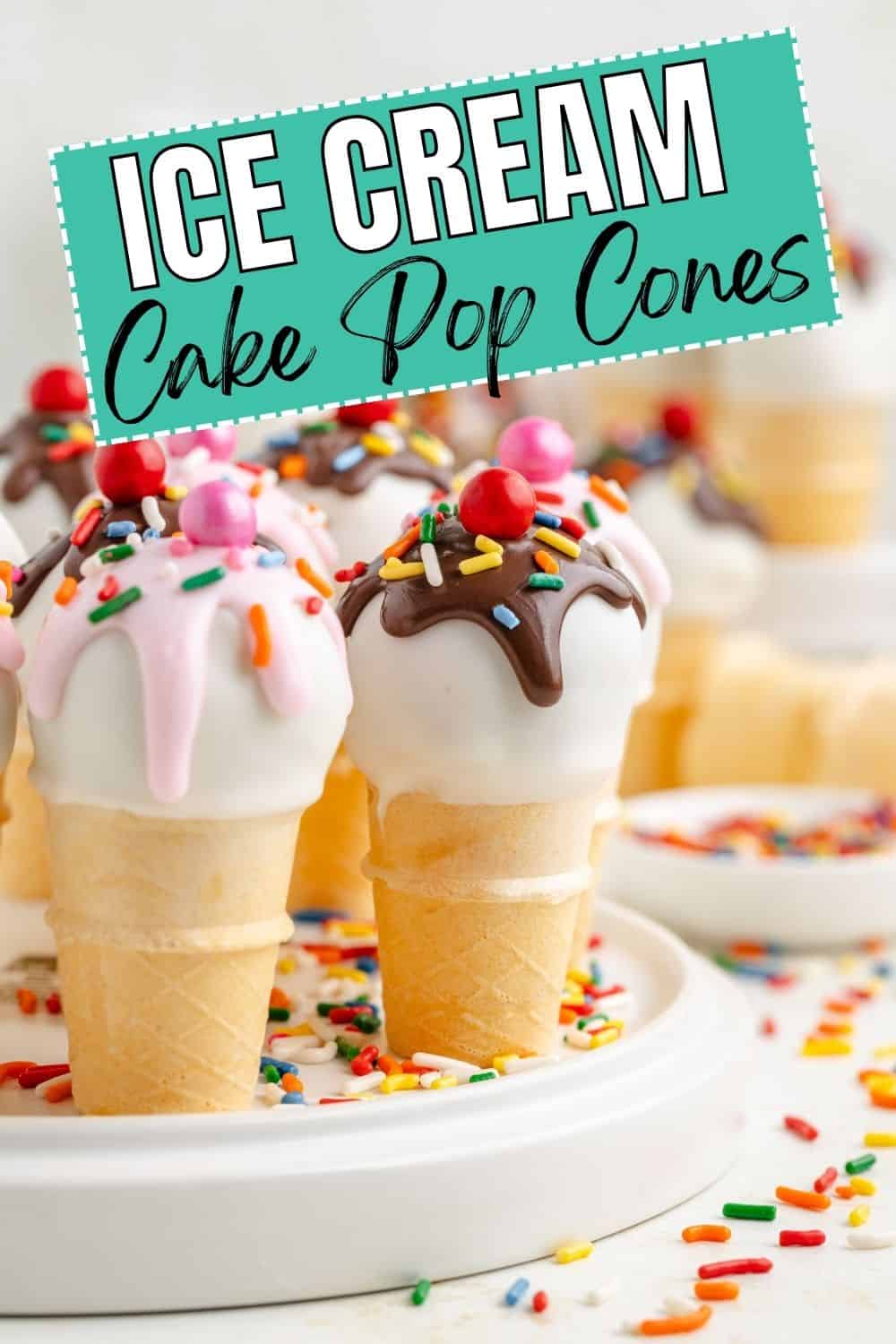 Ice Cream Cone Cake Pops - Semi Homemade Kitchen