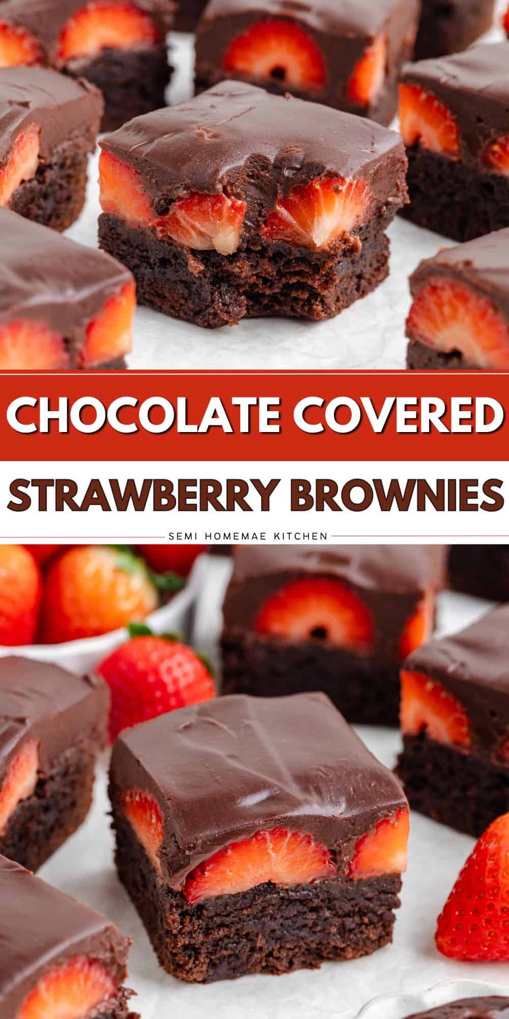 Easy Chocolate Strawberry Brownies - Semi Homemade Kitchen